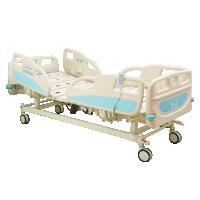 China Manual Five-function Medical Care Bed with Hand-crank Adjustable Height and Aluminium Alloy Frame for Nursing Home and Hospital Use for sale