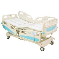 China Manual Back-Lifting Leg-Raising Nursing Home Bed with Aluminum Alloy Guardrails and 3-in-1 Function for sale