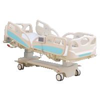 China Manual Back-Lifting Leg-Raising Nursing Home Bed with Aluminum Alloy Guardrails and 3-in-1 Function for sale