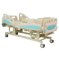 China Manual Back-Lifting Leg-Raising Nursing Home Bed with Aluminum Alloy Guardrails and 3-in-1 Function for sale