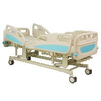 China Manual Back-Lifting Leg-Raising Nursing Home Bed with Aluminum Alloy Guardrails and 3-in-1 Function for sale