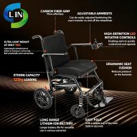 China Electric Mobility Wheelchair with Carbon Fiber Frame, 300W Powerful Brushless Motor and Detachable Lithium Battery for sale