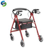 China Lightweight Folding Rehabilitation Walker Rollator with 130kg Max Load for Nursing Home and Hospital Use for sale