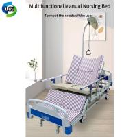 China Manual Nursing Bed with Backrest and Footrest Adjustment and Side Tilting for Home Care for sale