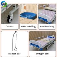 China Manual Nursing Bed with Backrest and Footrest Adjustment and Side Tilting for Home Care for sale