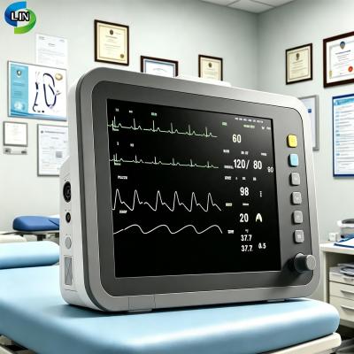 China Portable CE Certified Medical Multi-Parameter Monitor with Built-in Battery for Inpatient Care for sale