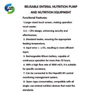 China Medical Nutrition Feeding Pump with Curved Peristaltic Mechanism and 1-1800 ml/hour Feeding Rate at 32~50℃ / 90~122℉ for sale