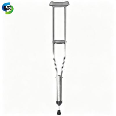 China Height Adjustable Stainless Steel Medical Crutch with 100kg Max Load Capacity for Mobility Rehabilitation for sale