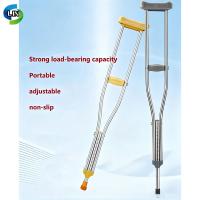 China Height Adjustable Stainless Steel Medical Crutch with 100kg Max Load Capacity for Mobility Rehabilitation for sale