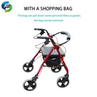 China Lightweight Folding Rehabilitation Walker Rollator with 130kg Max Load for Nursing Home and Household Use for sale