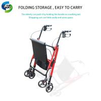 China Lightweight Folding Rehabilitation Walker Rollator with 130kg Max Load for Nursing Home and Household Use for sale