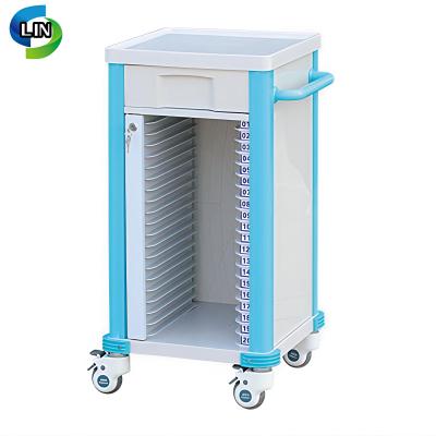 China Class II Medical Devices CE Certified Medical Record Cart with 4 Silent Medical Casters for sale