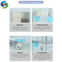 China 304 Stainless Steel Medical Dressing Change Trolley with 750*450*910mm Dimensions and 22kg Load Capacity for sale