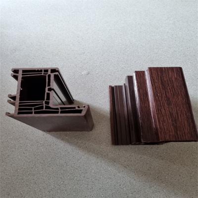 China Lead Free Laminated Single Glazing Bead UPVC Window And Door Profiles for sale