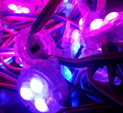 China 30mm SMD 5050 RGB LED Pixel 12V 1W Addressable Full Color IP67 for Outdoor Signs for sale