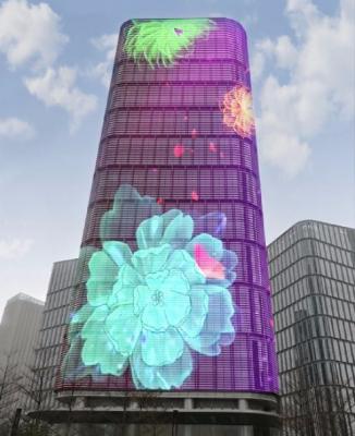China SMD5050 Full Color LED Mesh Screen Display - 600 Pixels/m², 180W/m², IP67 Rated Flexible Curtain Panel for sale