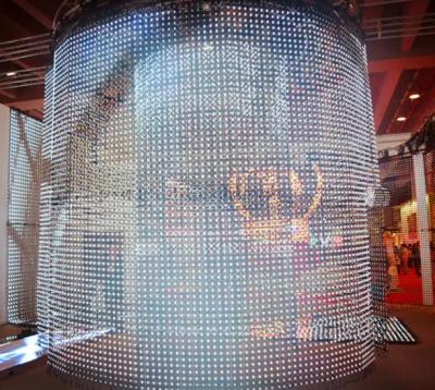China Full Color LED Mesh Screen XH-H2503 - Flexible Transparent Waterproof Display with DMX512 Control and 3-Year Warranty for sale