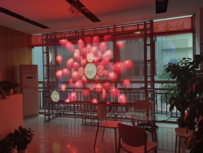 China ODM OEM Transparent LED Display Screen High Brightness 10000dot/M2 Cluster Control for sale