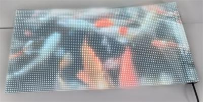 China RGB Color LED Transparent Film Screen P4 3000cd Indoor Outdoor Display Video Screen for sale