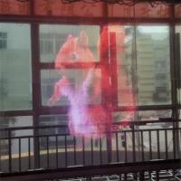 China P16 Flexible Transparent LED Film Screen 16mm Pixel Pitch 5000cd/m² Brightness for Advertising Displays for sale