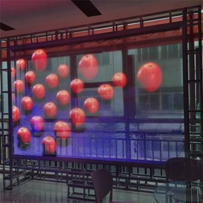China P16 Flexible Transparent LED Film Screen 16mm Pixel Pitch 5000cd/m² Brightness for Advertising Displays for sale