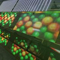 China Flexible Transparent LED Film Display P6.25 P8 P10 P16 P20 Adhesive Super Slim 4kg/sqm 600W for sale