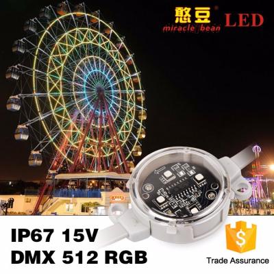 China 40mm 50mm DC24V Waterproof RGB LED Pixel Light - 1W Power, 12000mcd Intensity, IP67 Rated for Building Lighting for sale