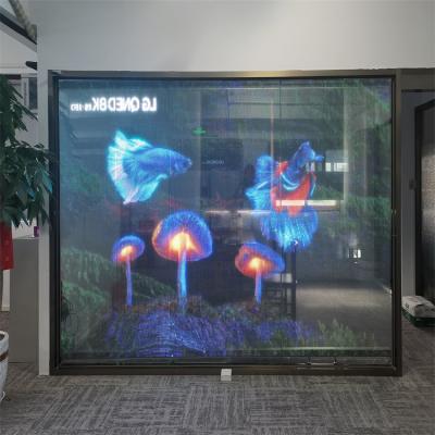 China Customized P6 6mm LED Transparent Film Screen DC5V 27778dot/m² for Advertising Video Wall for sale