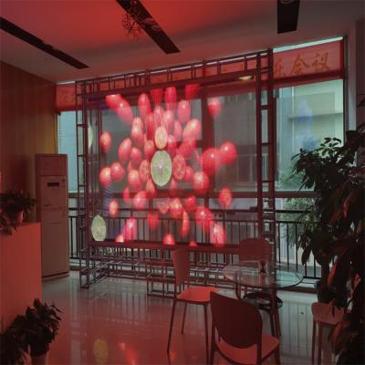 China Custom Transparent LED Display Screen P6 4mm Pixel Pitch Full Color Double Sided Glass Panel for sale