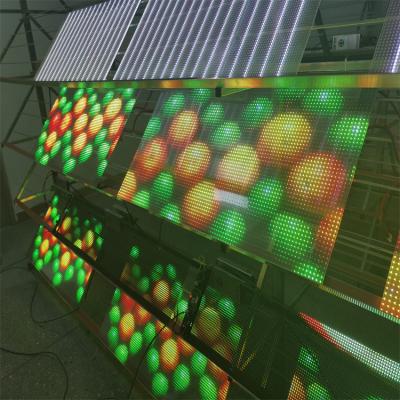 China RGB Color LED Transparent Film Screen P4 3000cd Indoor Outdoor Display for sale