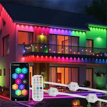 China 24V 45M LED Icicle Lights RGBW Outdoor Christmas Decoration Curtain String Lights IP67 Waterproof for sale