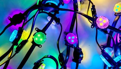 China DC24V 0.8W RGB LED Point Light 30mm Outdoor Decoration with DMX512 Pixel Control for sale