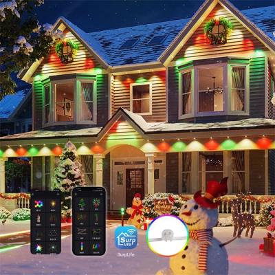 China Permanent Outdoor Christmas Lighting RGBW WiFi LED Eaves Light 60PCS DC24V PC Shell Glue Design for sale