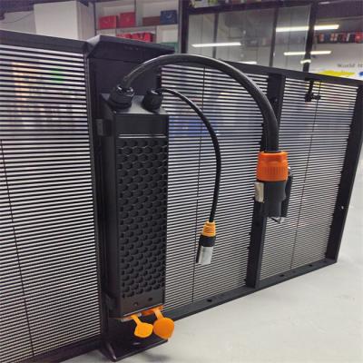China Outdoor Indoor Full Color LED Transparent Screen Advertising Display P3.9 7.8 1000x1000mm for sale