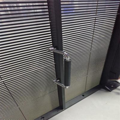 China LED Transparent Grille Screen P2.6-6.25 6000cd/m² IP65 Video Wall Display for sale