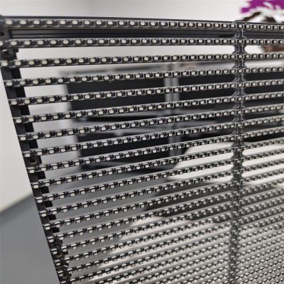 China Full-Color LED Transparent Screen Grille Display - 2000cd/m² Brightness, 1000mm×1000mm Module Size, IP45 Rated for sale