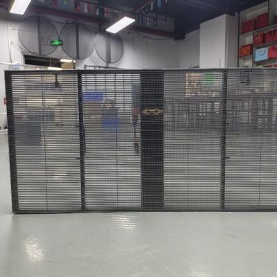 China IP65 LED Grille Display Screen 1m x 1m with 240W Power and DC12V Operation for Transparent Window Applications for sale