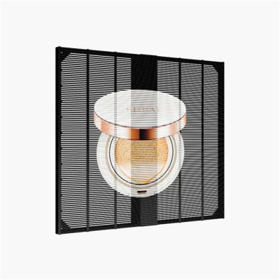 China Indoor Aluminum Cabinet Transparent Glass LED Mesh Screen P3.9-7.8 2000cd for Elevator Advertising for sale