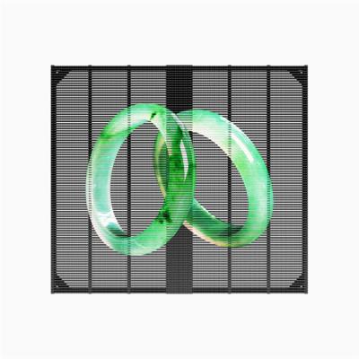 China LED Transparent Grille Screen P3.9-7.8 2000cd Brightness for Shopping Mall Advertising for sale