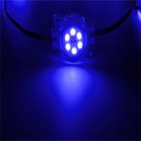 China Outdoor Permanent SPI Pixel LED Point Light 30mm 6 LEDs DC12V IP67 RGB Programmable for sale