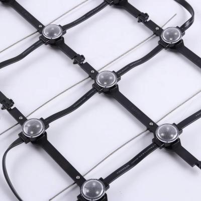 China Flexible LED Pixel Mesh Screen 30mm Outdoor Building Media Facade Point Light Net Curtain 12V IP67 for sale