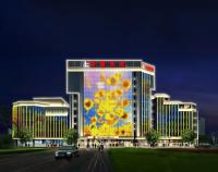 China Flexible LED Pixel Mesh Screen 30mm Outdoor Building Media Facade Point Light Net Curtain 12V IP67 for sale