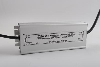 China 250W Waterproof Aluminum 36V LED Power Supply 7A High Efficiency for Outdoor Lighting for sale