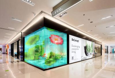 China P6 Sticky Flexible LED Crystal Film Screen 85% High Transparency Digital Signage Display 5000cd/m2 for sale
