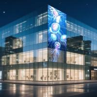China P20 Flexible LED Transparent Film Screen 240x1000mm 95% Transparency for Window Glass Display for sale