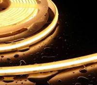 China High Density 480 LEDs 24V IP67 Warm White 2700K Dot Free 8mm COB LED Strip Light Kit 10m for sale