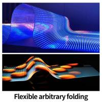 China P8 Indoor RGB Full Color DC5V Flexible Transparent LED Film Screen 480x960mm for sale