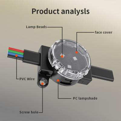 China LED Point Light RGBW 1W DC12V IP67 Waterproof Eaves Light DMX512 Smart App Voice Control for sale