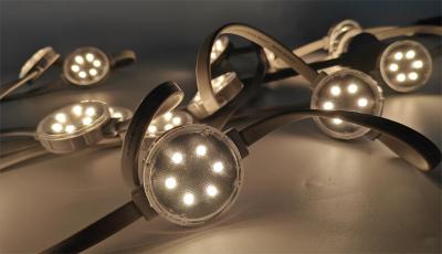 China DC12V 50mm SMD5050 RGB LED Point Light IP67 Waterproof for Outdoor Signage Facade for sale