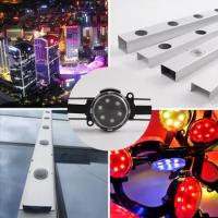 China AC48V RGB LED Pixel Light Permanent Holiday Light 50mm IP67 Point Lamp With Aluminum Track for sale